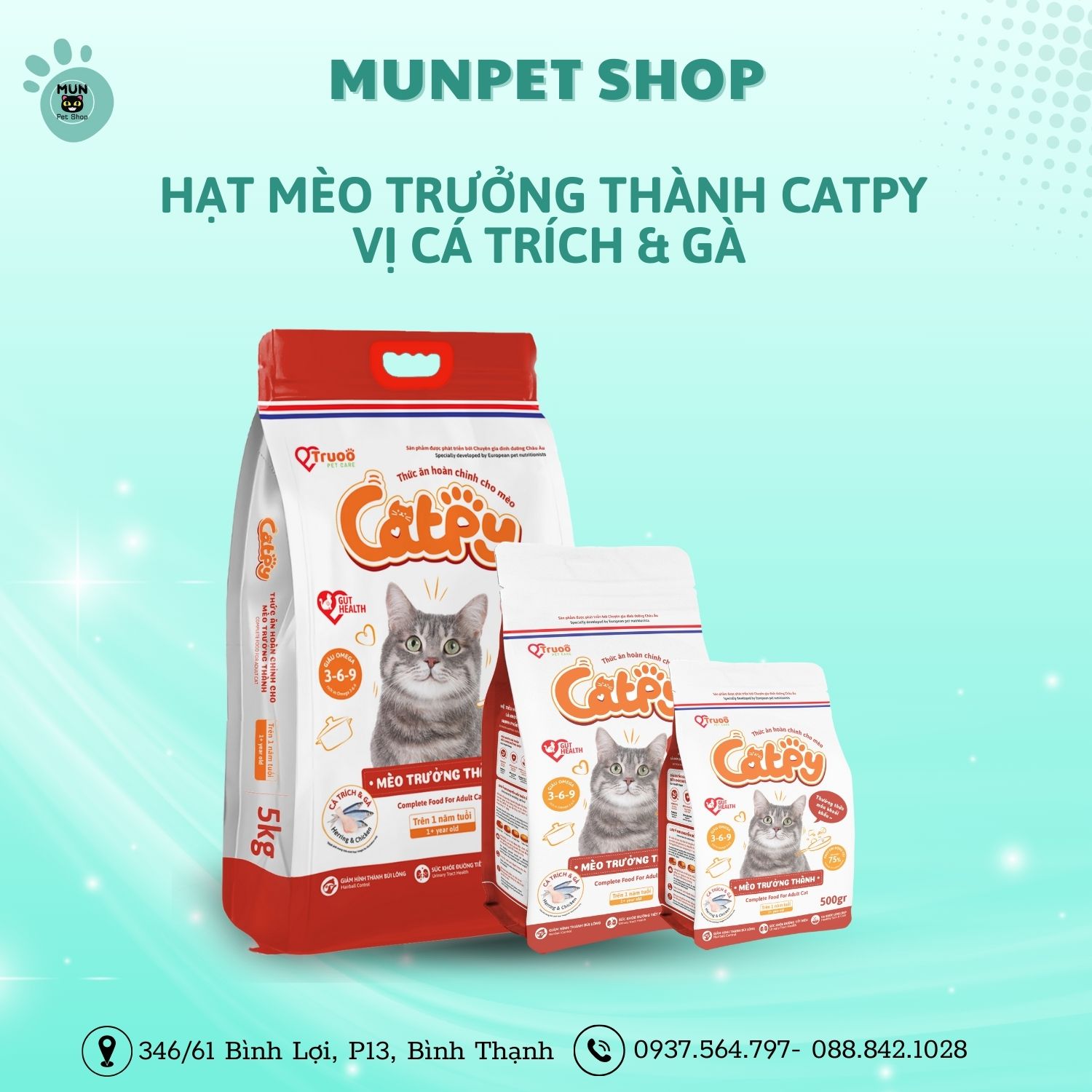 Thức ăn cho mèo Catpy hỗ trợ tiết niệu, hạn chế búi lông